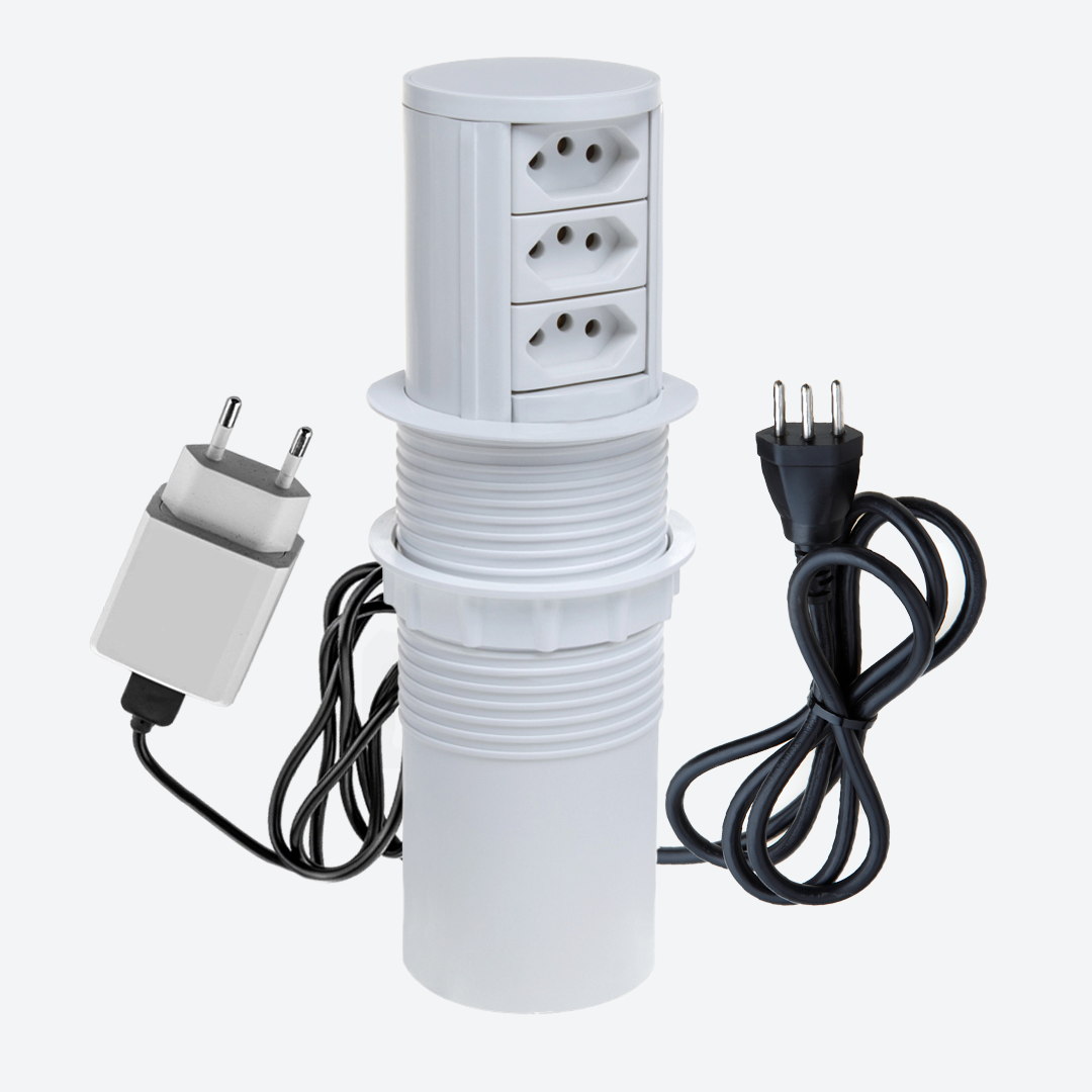 Torre Multiplug Automático 3 Tom 20a + Carregamento Indução | Connect